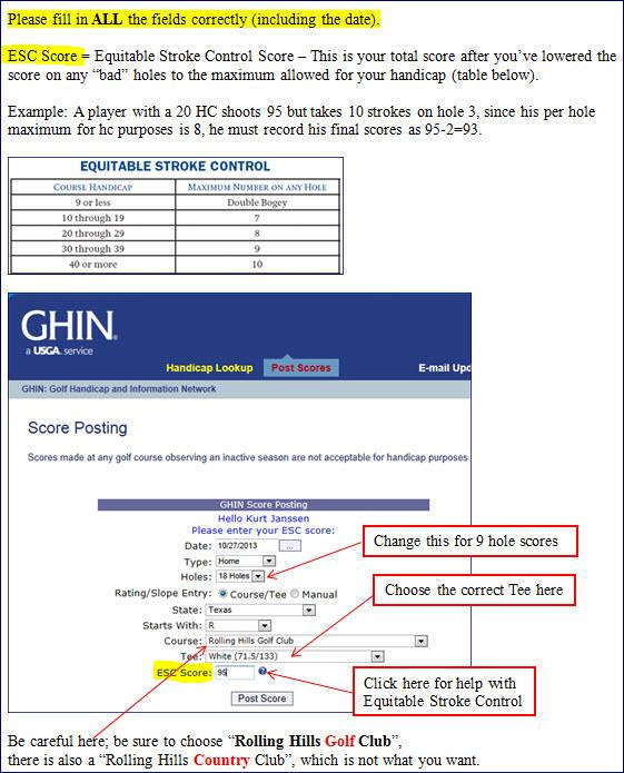 GHIN Instructions | RHGC